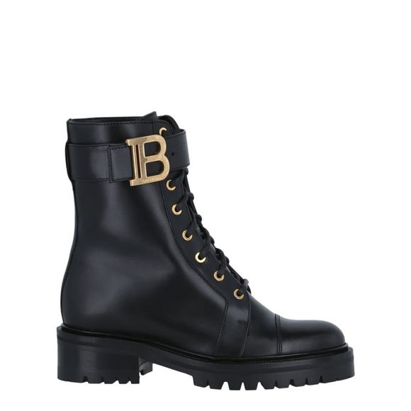 Balmain | Shoes | Balmain Ranger Romy Leather Combat Boots Black Womens ...